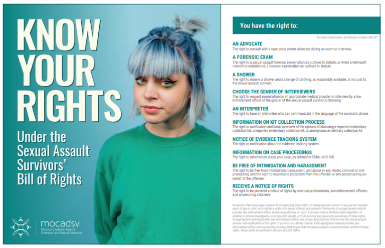 Know Your Rights: Sexual Assault Survivors' Bill of Rights Poster Set ...